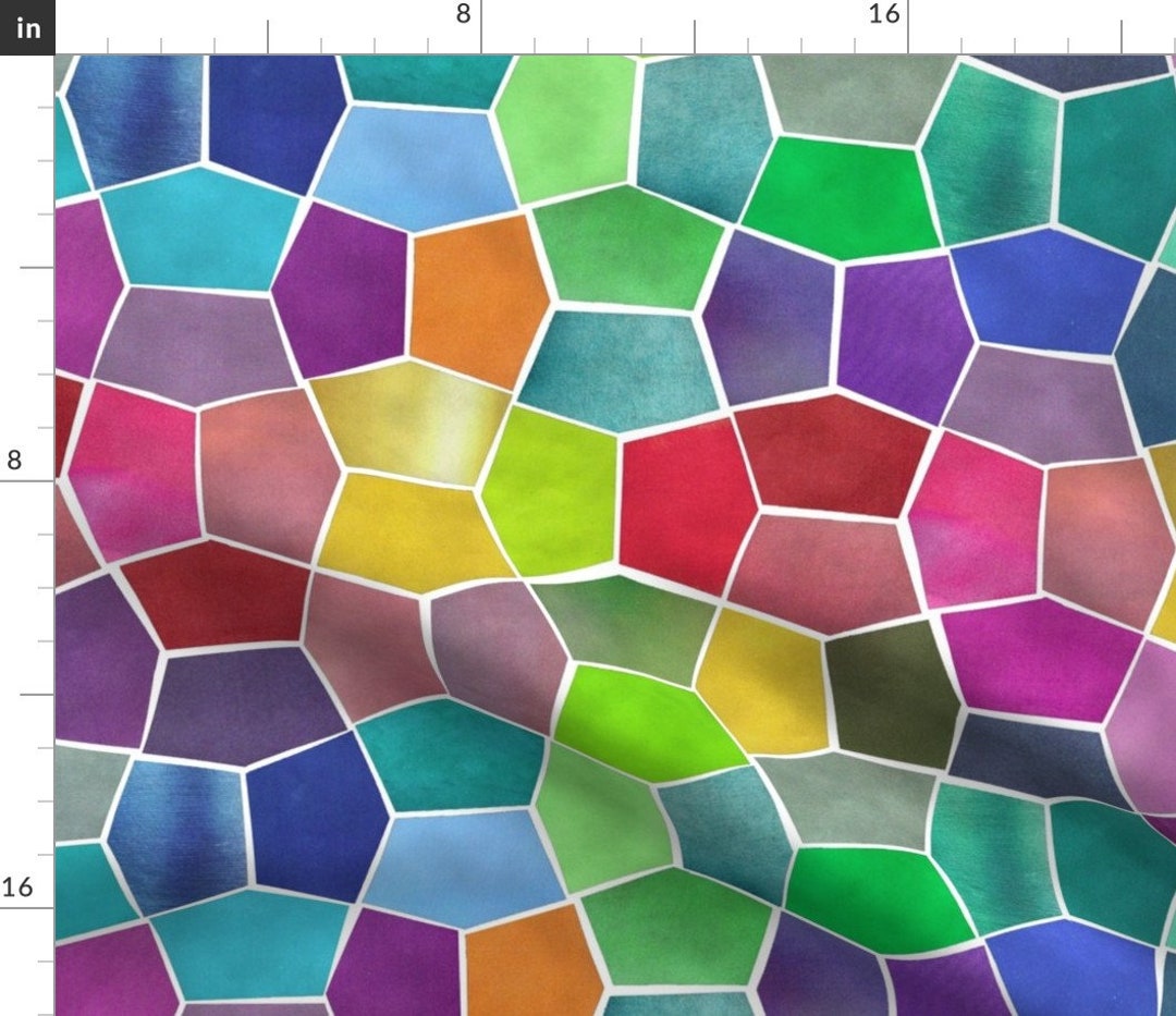 Pentagon Colorful Geometric Rainbow Fabric Junk Mail Kaleidoscope by ...