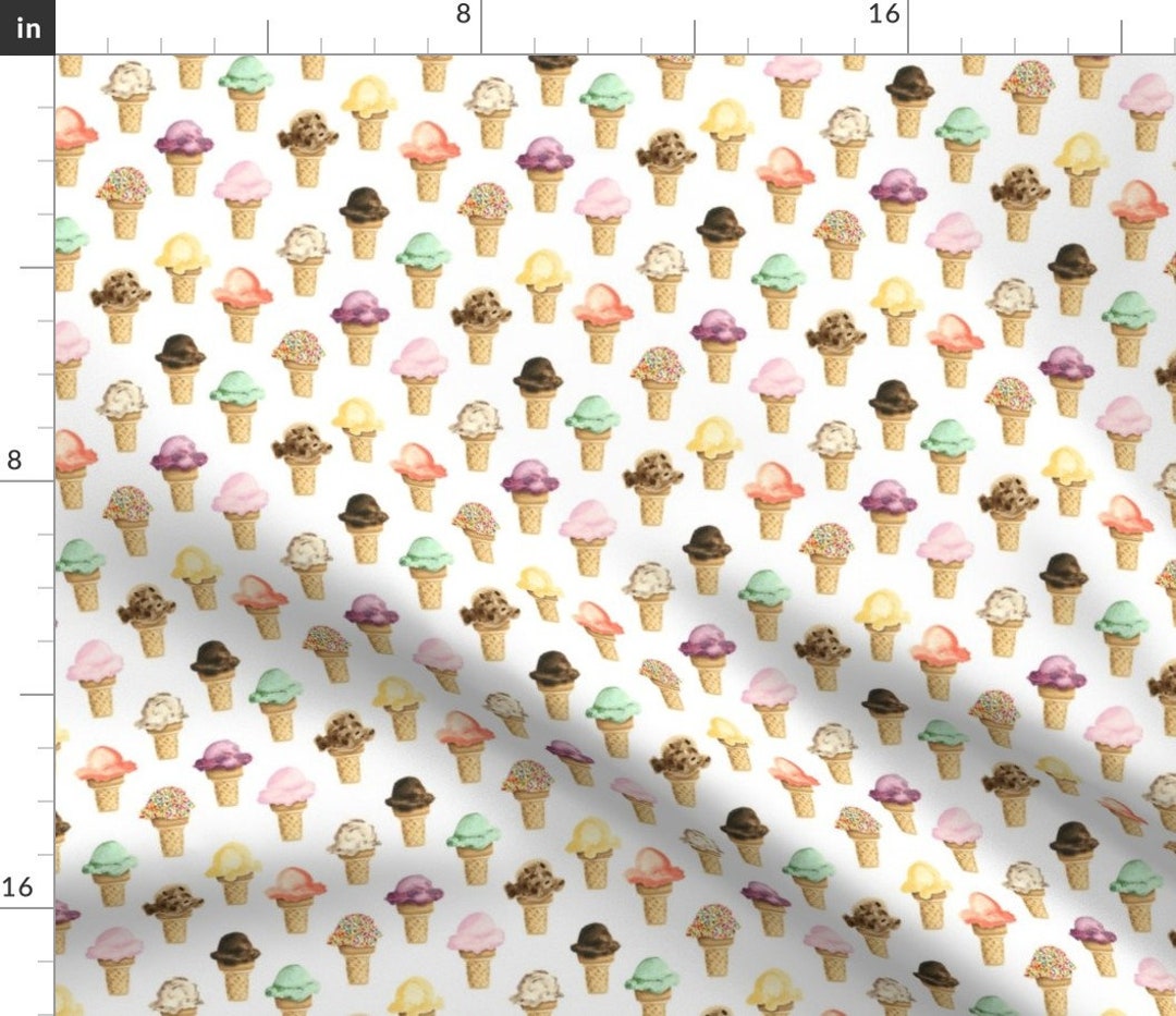 Ice Cream Summer Heat Treat Dessert Fabric Ice Cream Pattern by ...