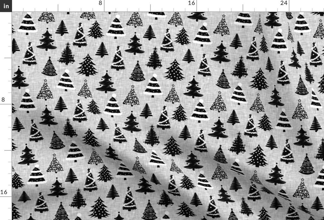 Christmas Fabric - Christmas Trees by Littlearrowdesign - Holiday Trees ...