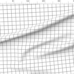Grid Fabric Black and White Windowpane Grid 2 Square Check Graph by ...