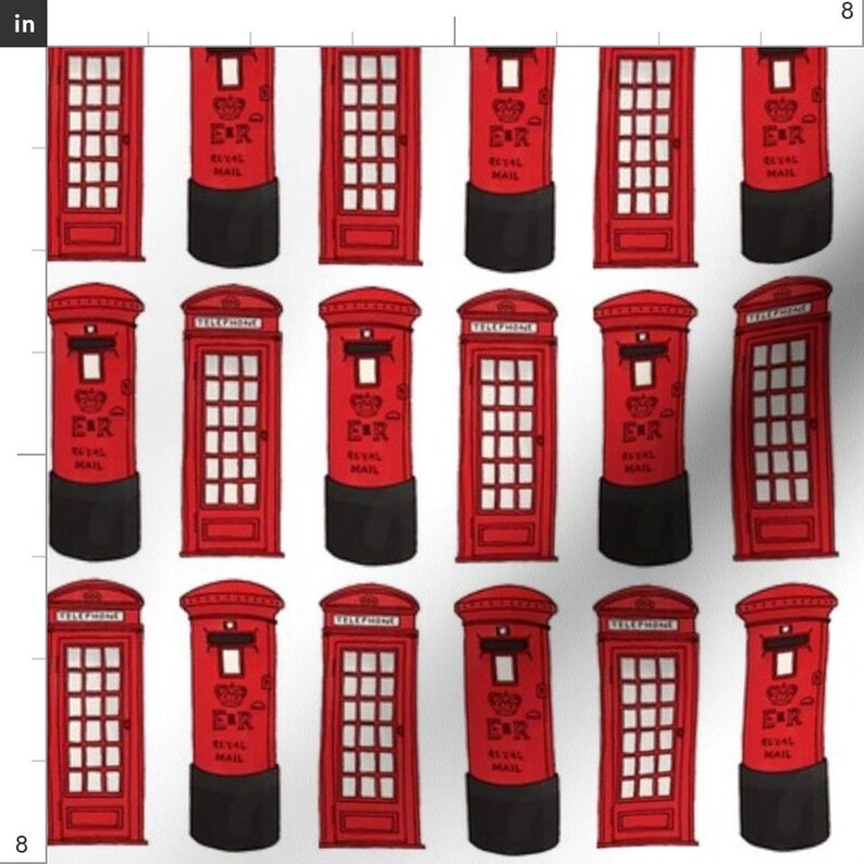 Letter Box Phone Booth Fabric London Calling Post Box - Etsy