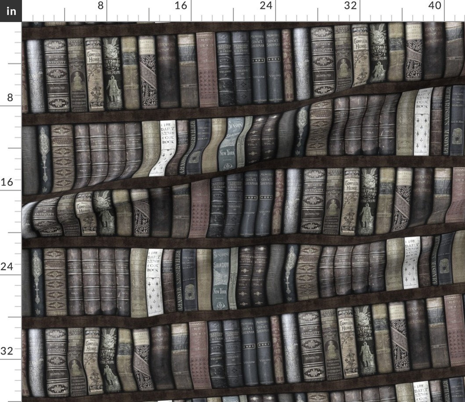 Antique Library Fabric Monsieur Fancypantaloons Library - Etsy