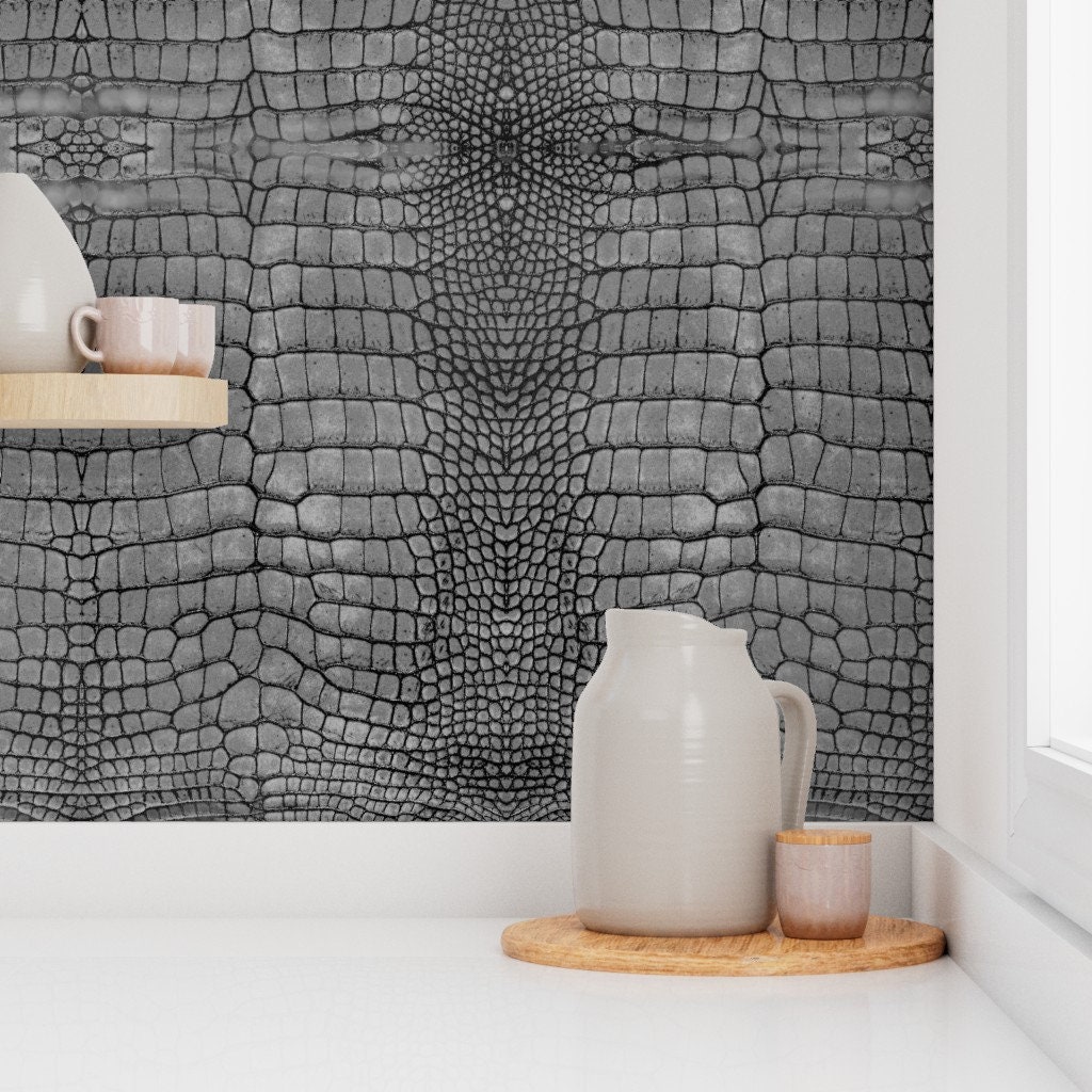 Reptile Skin Wallpaper Gray Dragon Crocodile by - Etsy