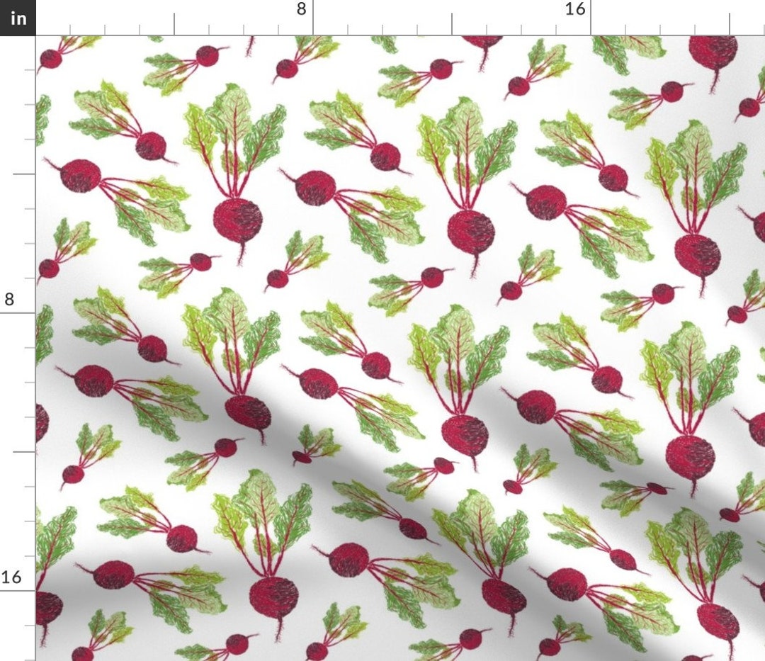 Beet Fabric Feel the Beet in Radish White by Elliottdesignfactory Beet ...