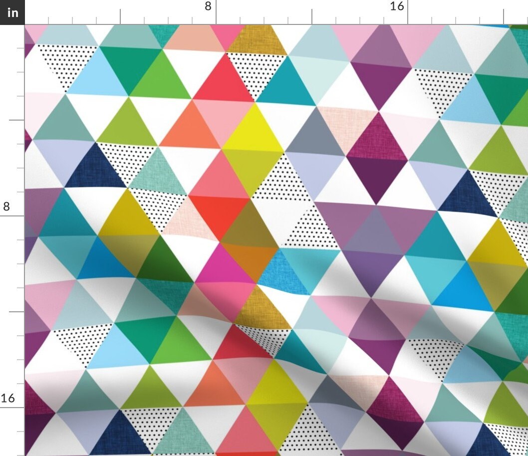 Rainbow Fabric Rainbow Baby Triangles by Ivieclothco | Etsy