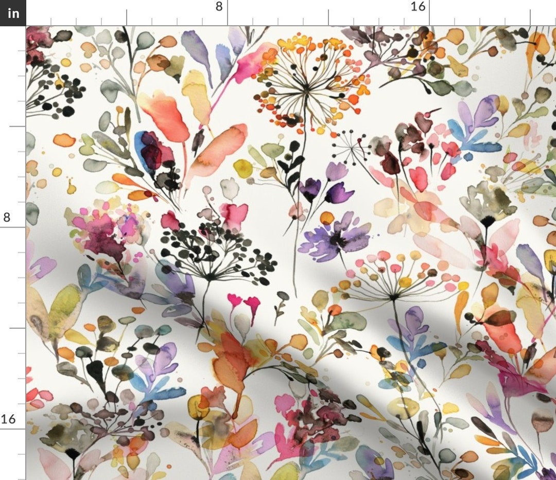 Colorful Nature Fabric Wild Grasses by Ninola-design Rainbow Meadow ...