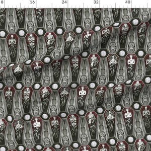 Sleeping Vampires Fabric - the Undead, Abed by Ceanirminger - Spooky ...
