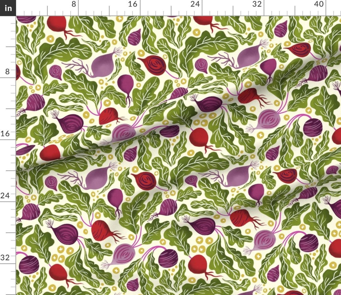 Vegetable Fabric Beets By Trendy Creation Prints Gardening | Etsy