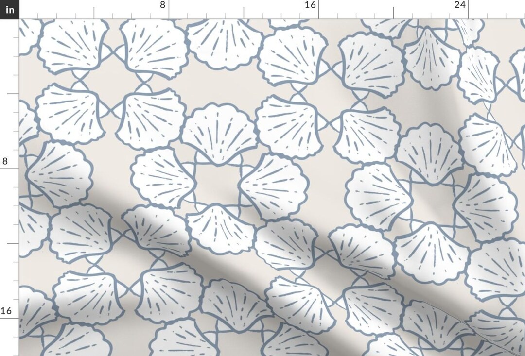Clamshell Fabric - Seashell Treillis by Summerhouse_studio - Seashells ...