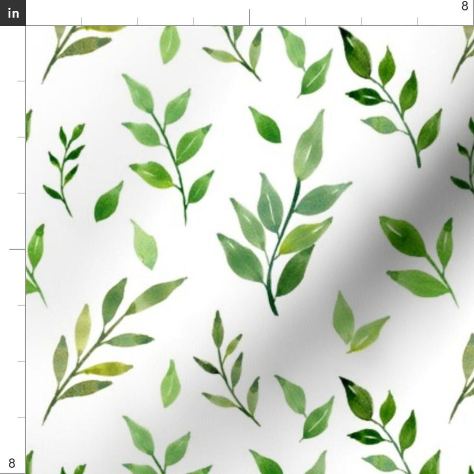 Green and White Spring Fabric - Spring Leaves by Mintpeony - Green ...