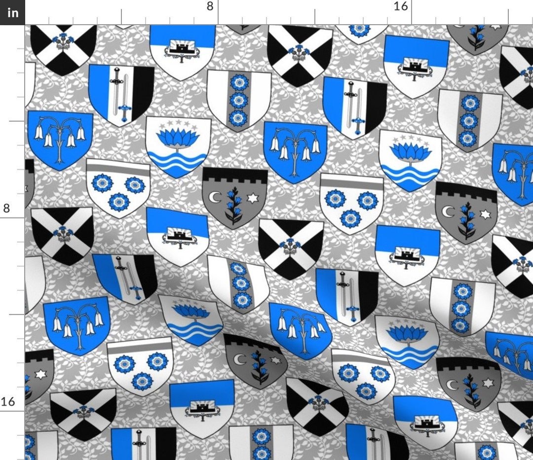 Heraldry Fabric Heraldic Blossom Shields by Siya Heraldry - Etsy