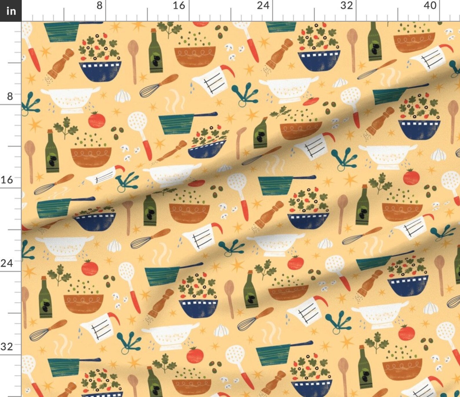 Cooking Fabric Lets Cook by Designs by Lisa K Kitchen - Etsy