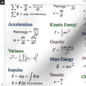 Physics Fabric - Physics Formulas by Jabiroo - Physics Formulas Black ...
