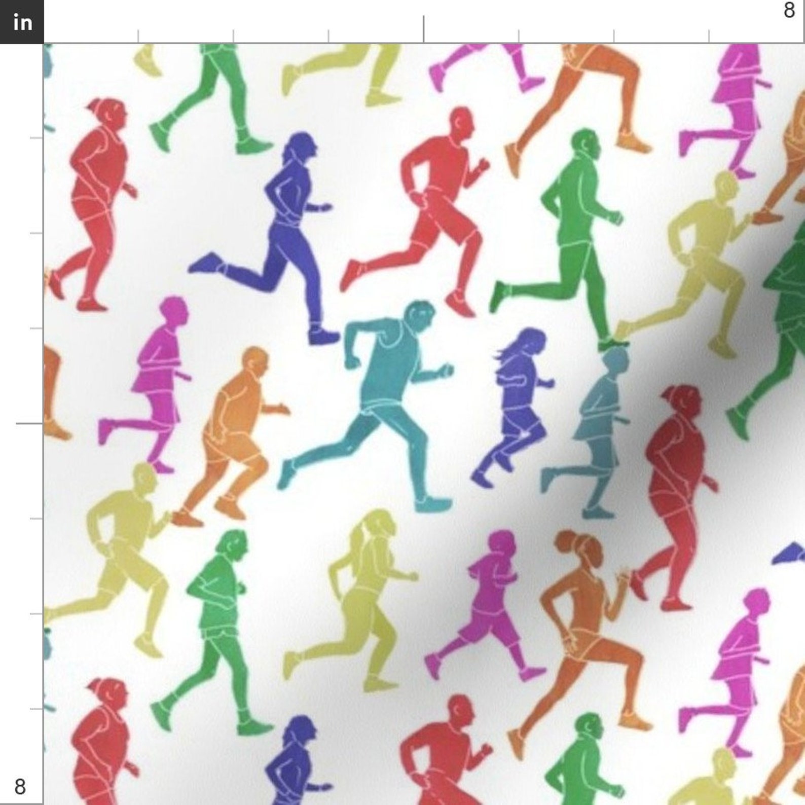 Rainbow Runners Fabric Rainbow Runners by Landpenguin - Etsy