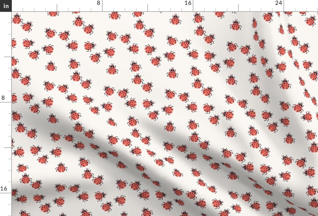 Ladybug Apparel Fabric - Cute Bug Peach by Pondering_acres - Summer ...
