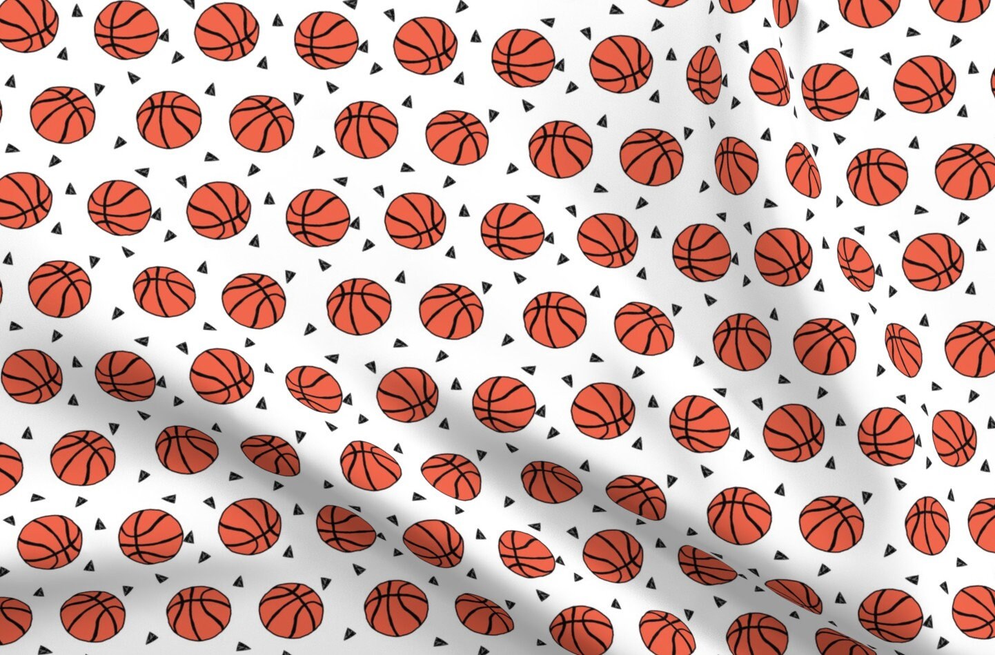 Basketball Fabric Sports Basketball Themed Fabric White By | Etsy