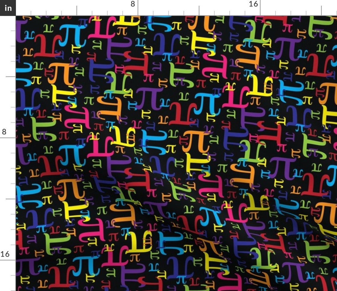 Pi Day Nerd Fabric by the Yard Pieces of Pi black by | Etsy