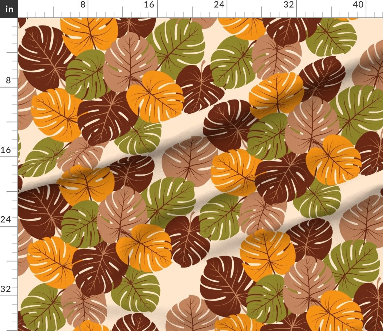 Monstera Fabric Monstera Leaves Fabric by Danadudesign - Etsy