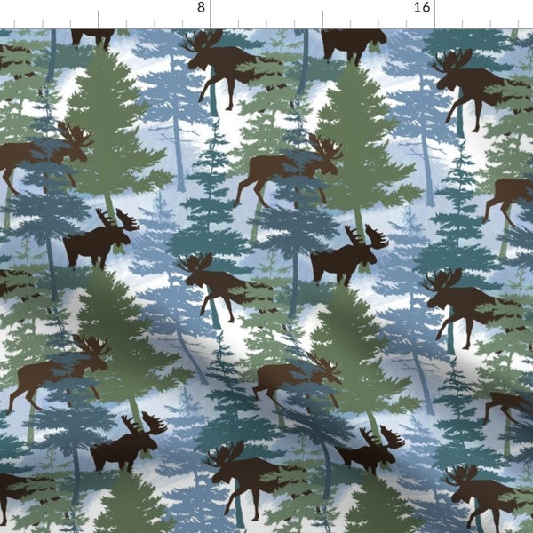 Blue Moose Fabric - Etsy
