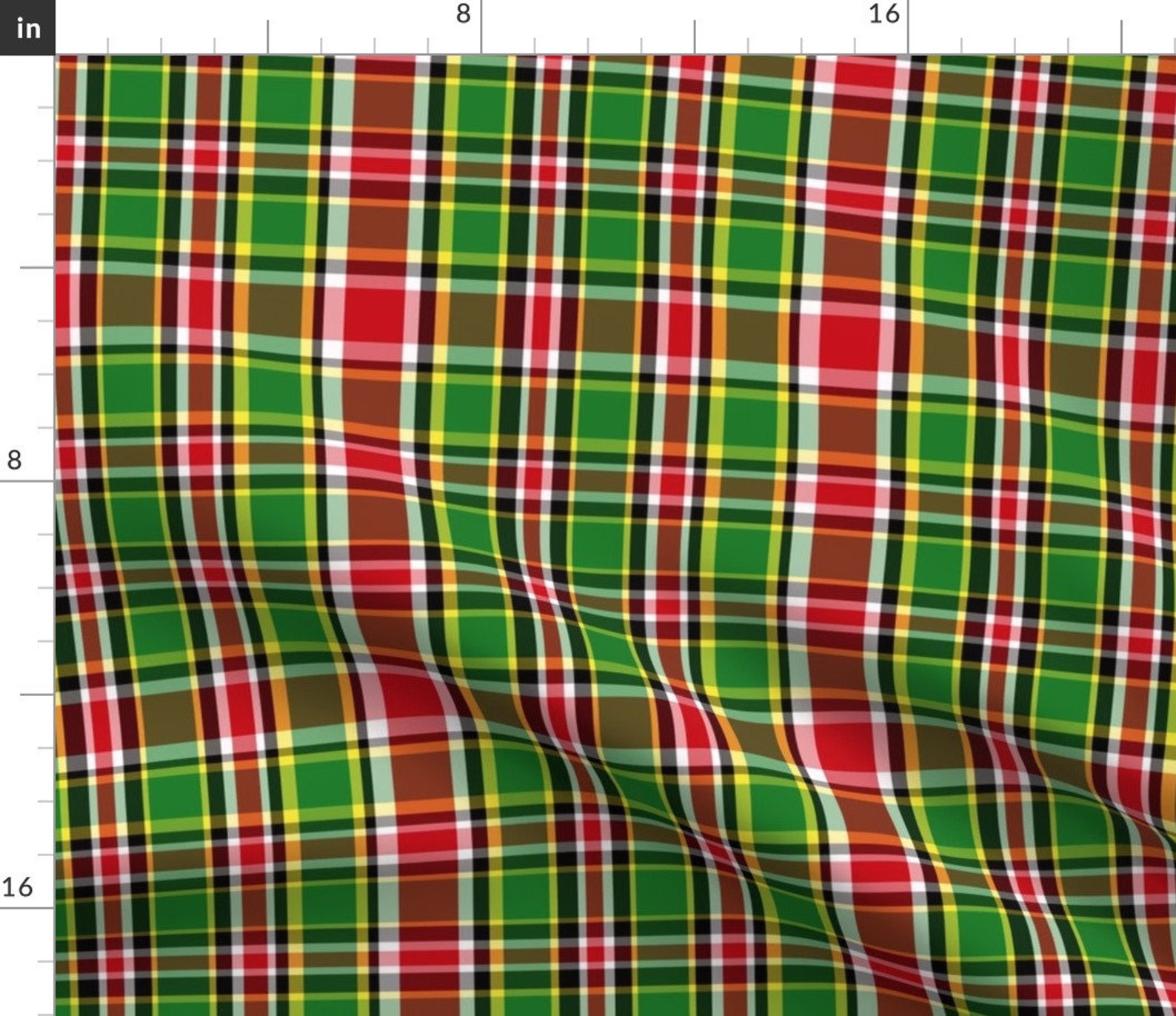 Christmas Plaid Fabric Christmas Plaid by Leroyj Red and - Etsy