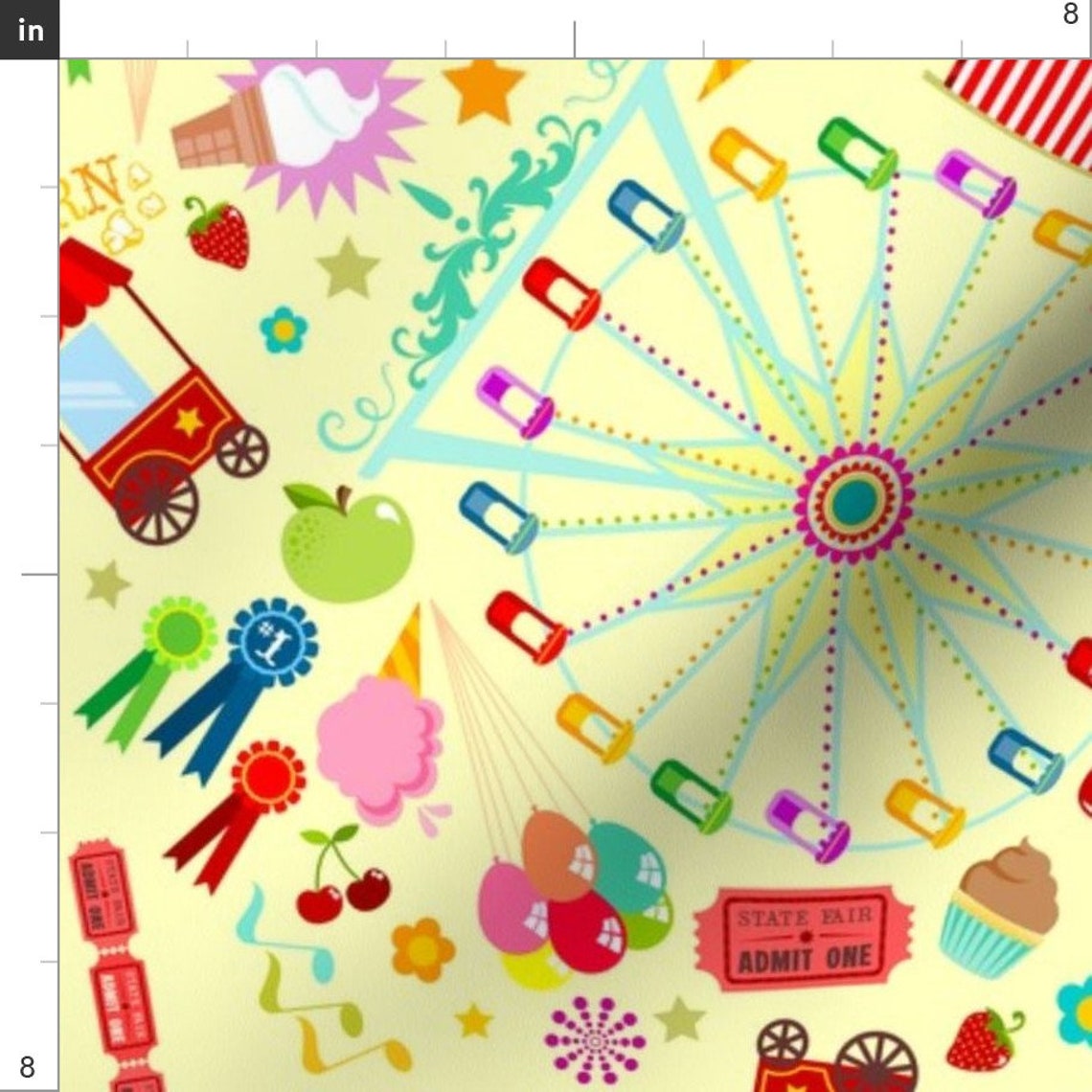 State Fair Fabric Magical Fairground by Creativetaylor - Etsy