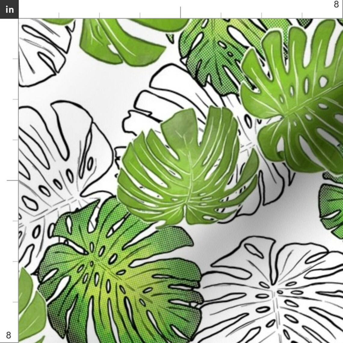 Monstera Fabric Monstera Deliciosa Leaf by Landpenguin | Etsy