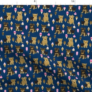 Yorkie Fabric Yorkshire Terrier Ice Cream Funny Novelty Dog - Etsy