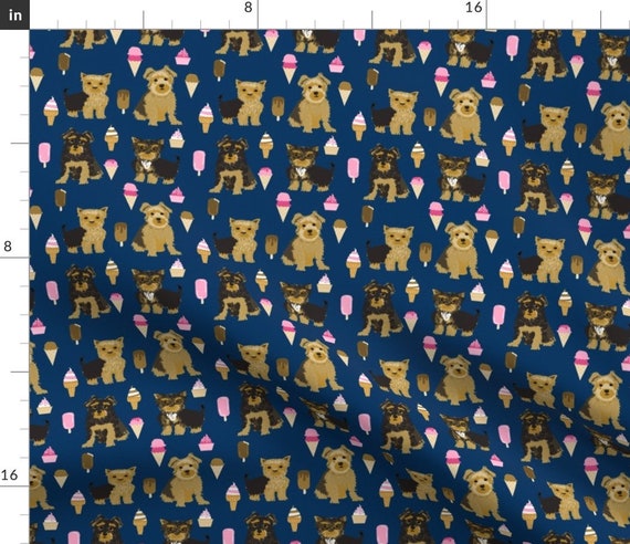 Yorkie Fabric Yorkshire Terrier Ice Cream Funny Novelty Dog | Etsy