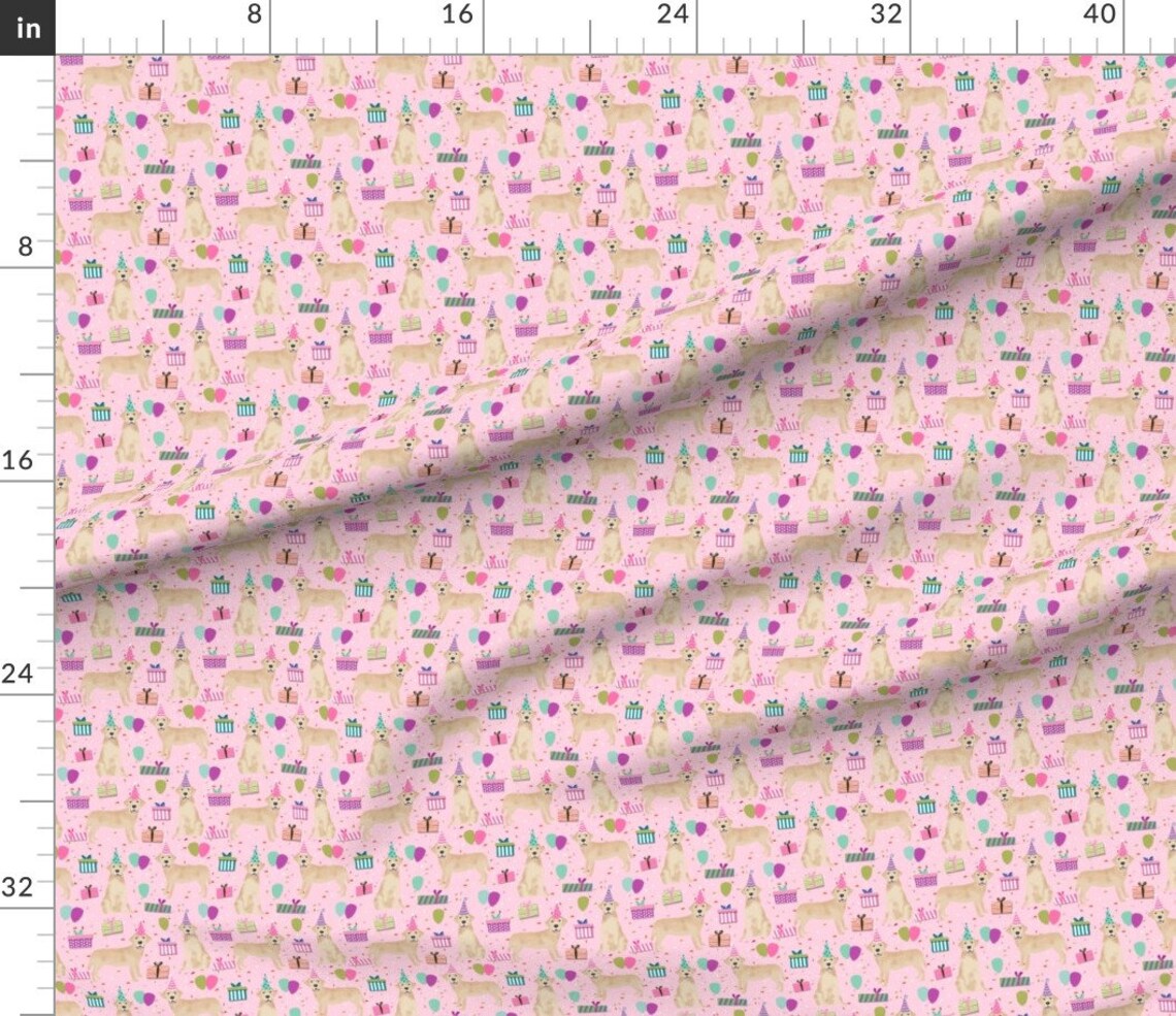 Yellow Lab Fabric Yellow Lab Birthday Party Labrador | Etsy