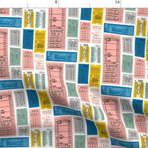 Tickets Fabric Ticket to Ride Vintage Ephemera Bus Train - Etsy