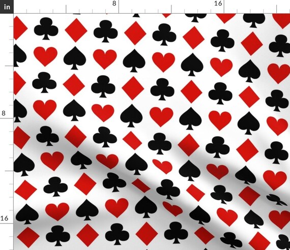 Playing Cards Fabric Card Suits by Thinlinetextiles - Etsy