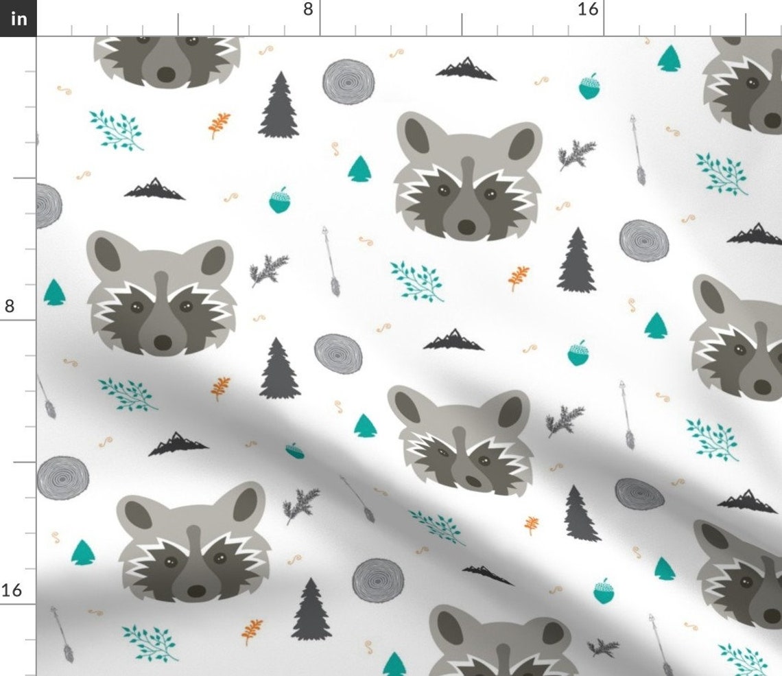 Raccoons Fabric Raccoon Collage by Hudsondesigncompany | Etsy
