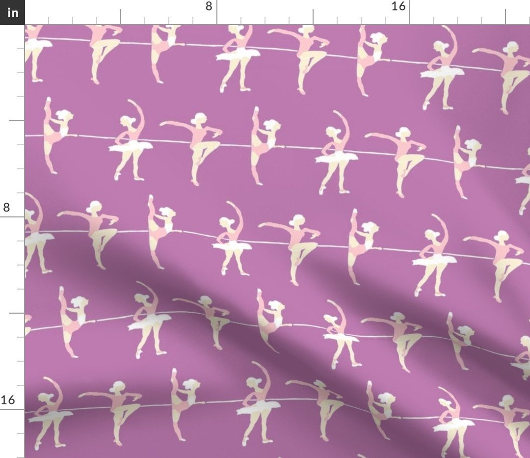 Purple Ballerina Fabric Retro Style Ballet Class in Lilac by Canigrin ...