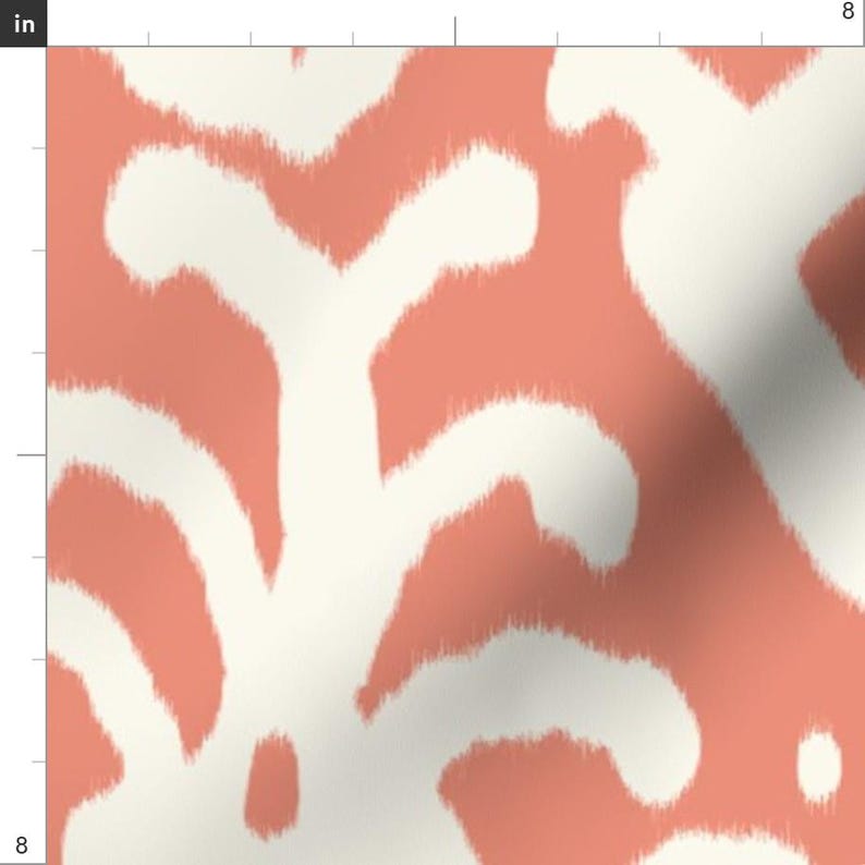 Ikat Fabric - Coral Ikat by Domesticate - Traditional Modern Home Decor ...