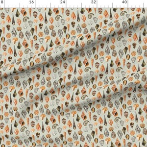Shell Fabric - Seashells Beach Summer Mint Ocean Water Sea Nautical ...