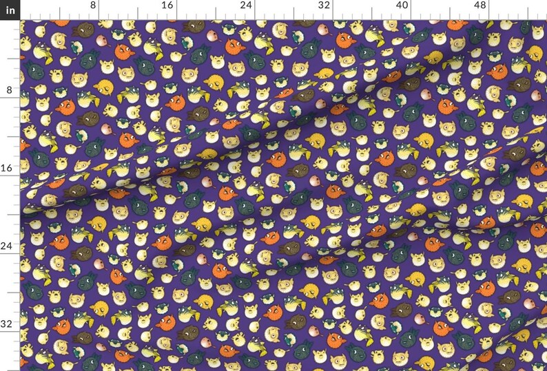 Pufferfish Fabric - Pufferfish by Jadegordon - Pufferfish Blowfish Sea ...