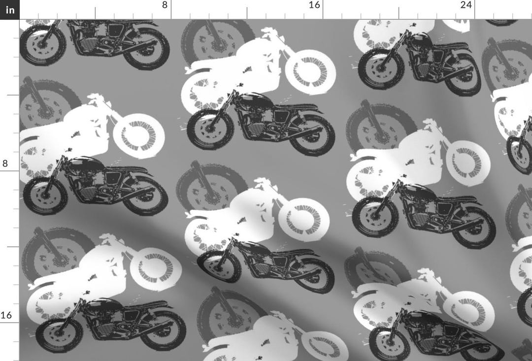 Motorcycles Fabric - Moto Madness by Stickelberry - Motorcycles ...