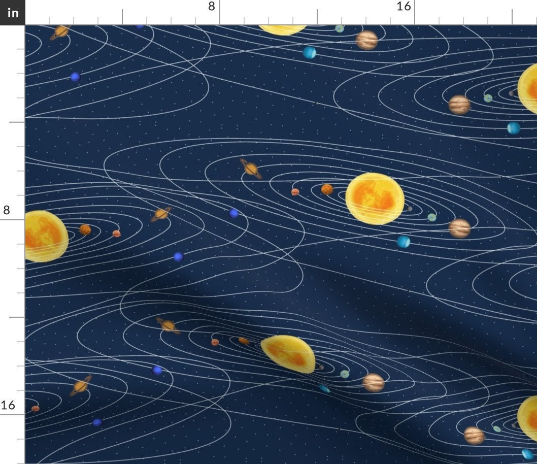 Solar System Fabric Solar System By Mrshervi Planetary | Etsy