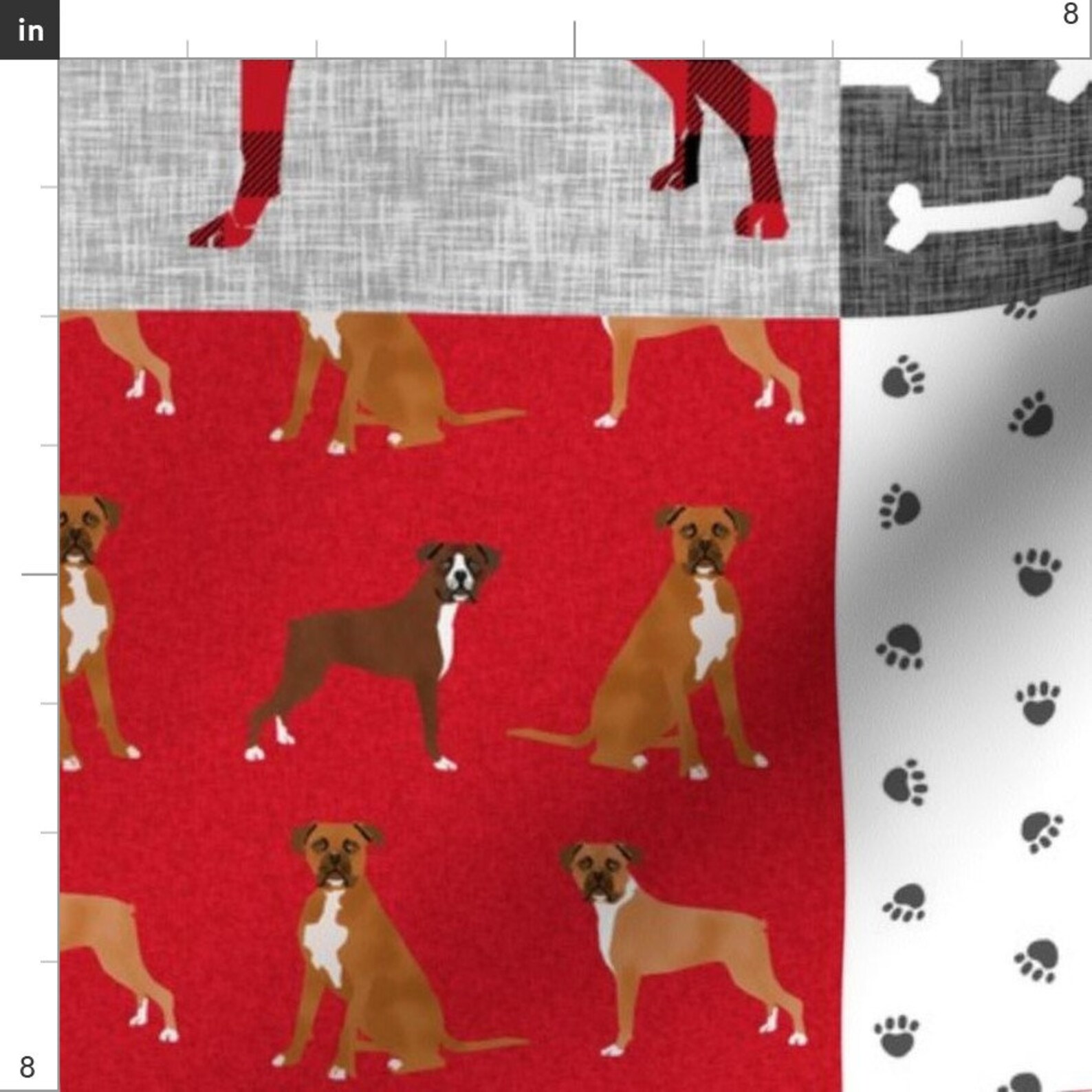 Boxer Dog Fabric Boxer Pet Quilt A Dog Breed Nursery | Etsy