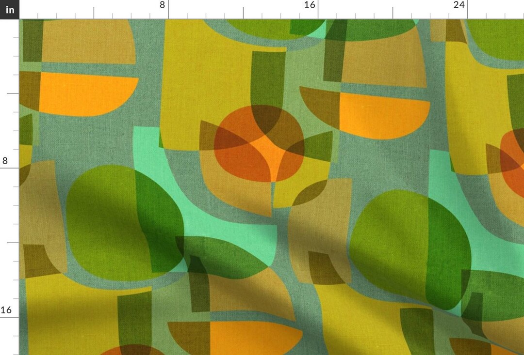 Green Mid Century Apparel Fabric - Mod Kaleidoscope by Ceciliamok ...