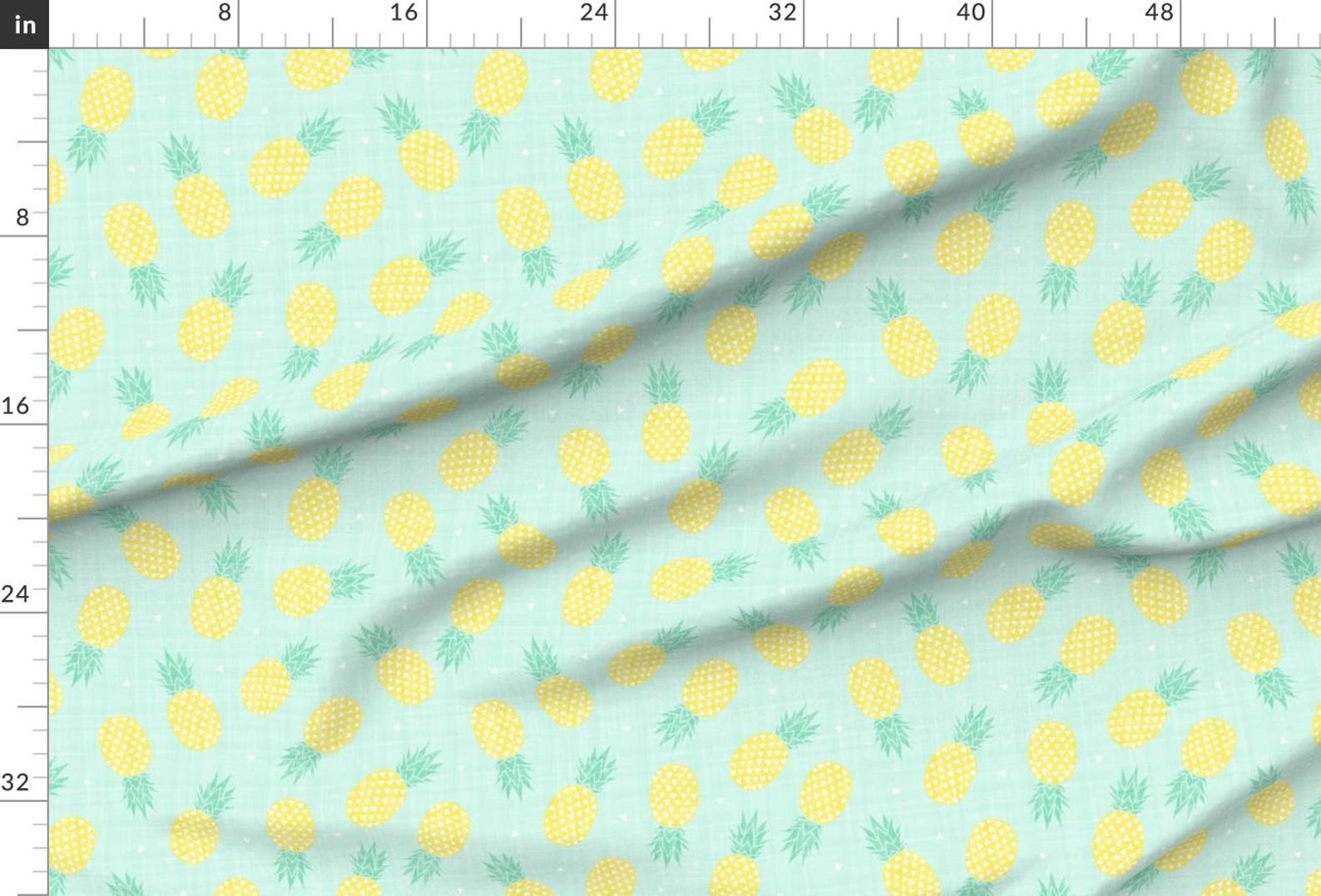 Pineapple Fabric - Pineapples Texture Custom Fabric by Kimsa ...