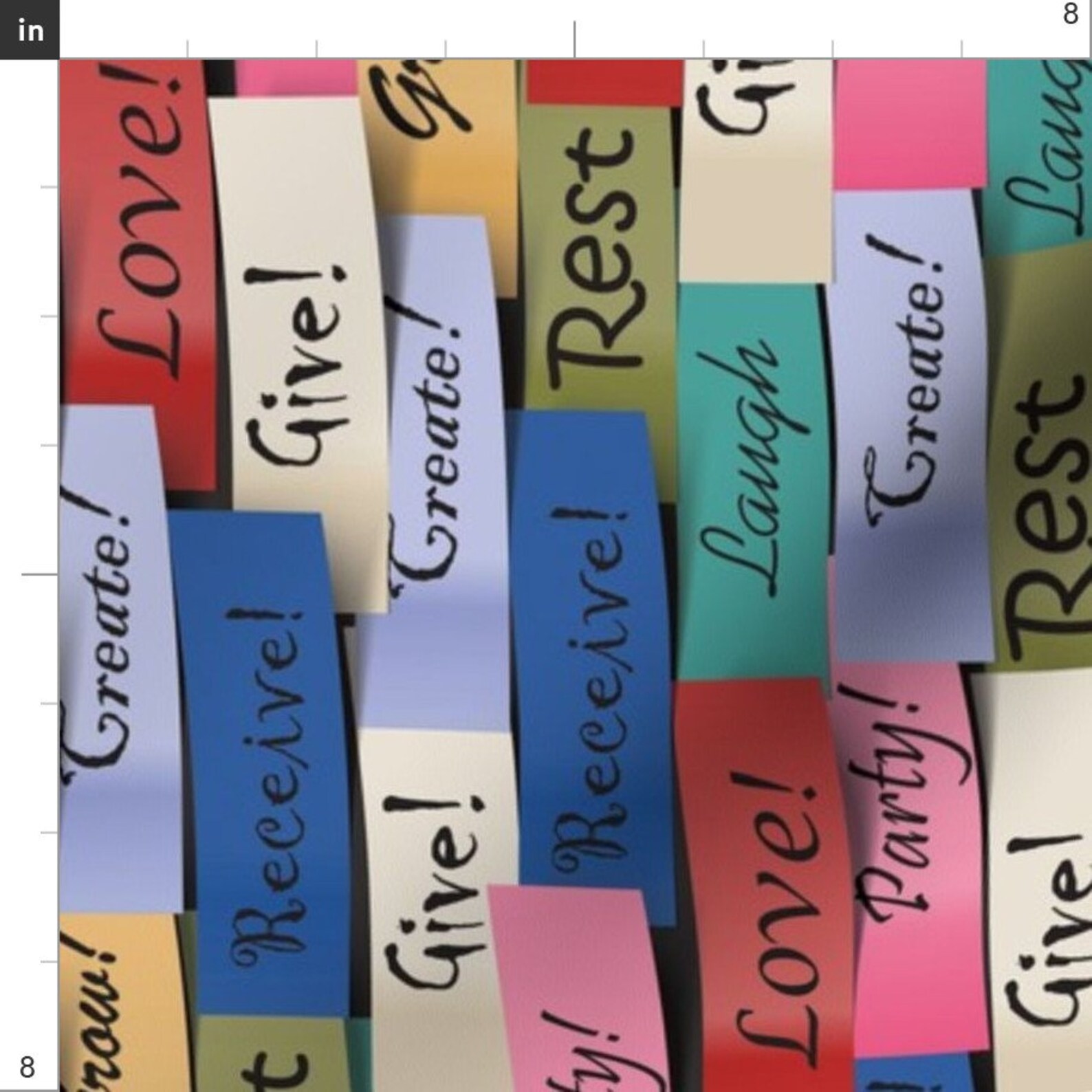 Affirmations Fabric Affirmations in Blue by Kociara - Etsy