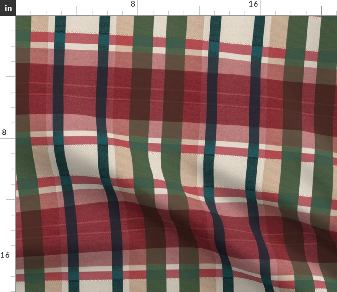Classic Plaid Red and Green Fabric Dover Plaid Red Holiday - Etsy