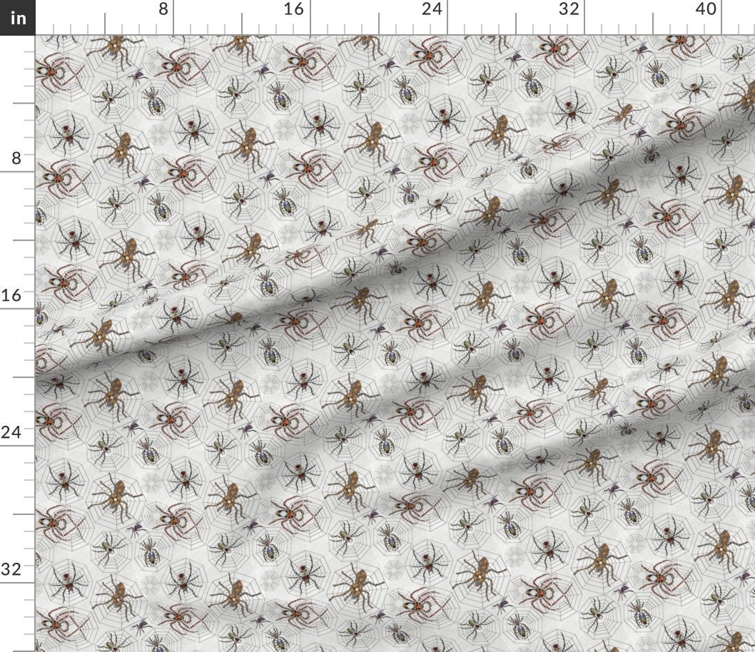 Spider Web Fabric Spiders Galore by Mag-o Halloween Insect - Etsy