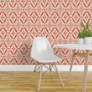 Red Tile Wallpaper Terra Cotta Large Scale by Heatherdutton - Etsy