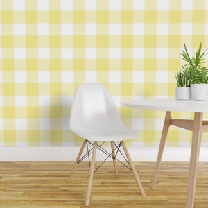 Buffalo Check Wallpaper - Yellow Buffalo Check Gingham by Sugarfresh ...