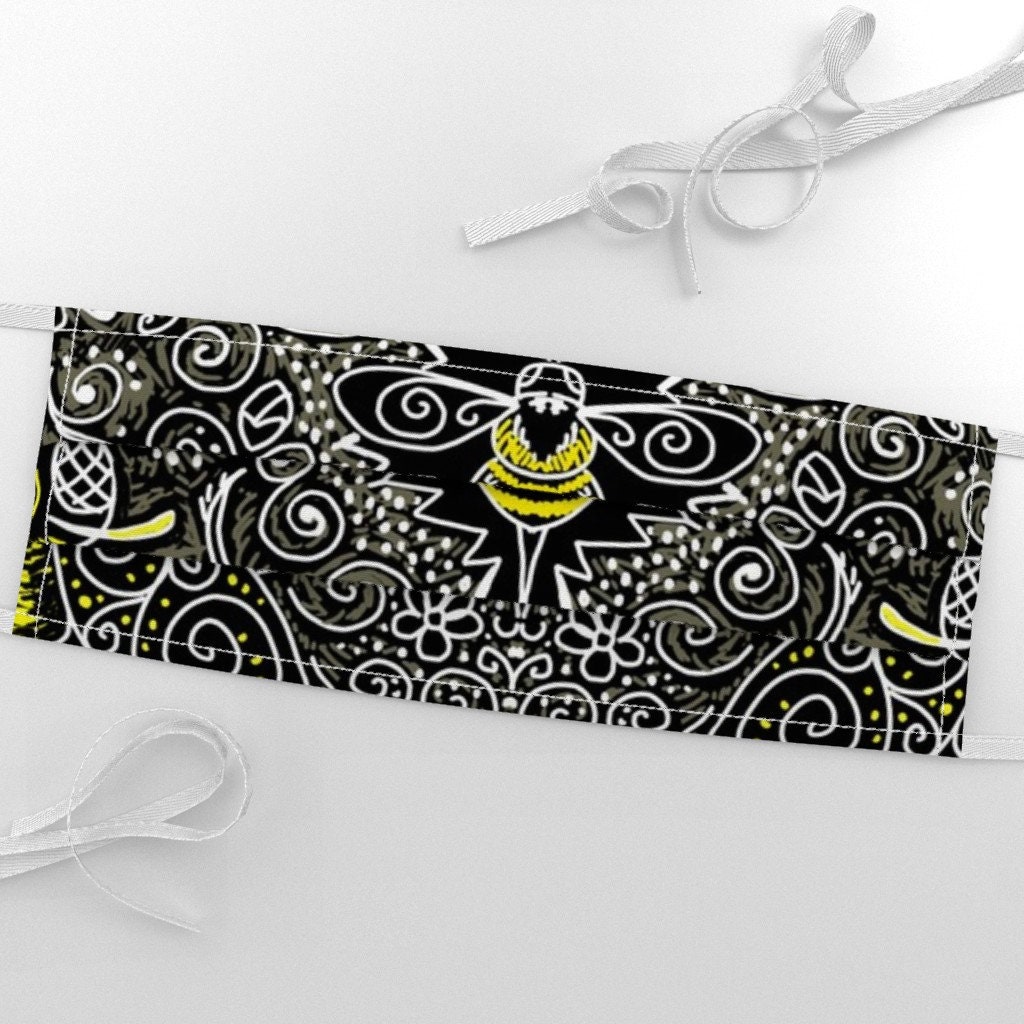 Abstract Bee Fabric Chalkboard Filigree Bee By Beesocks | Etsy