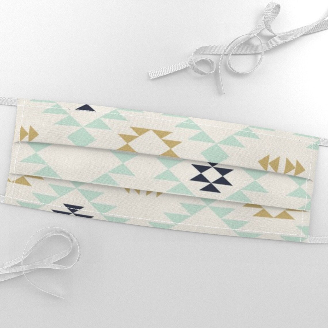 Southwestern Fabric off White Mint Gold Custom Fabric by - Etsy