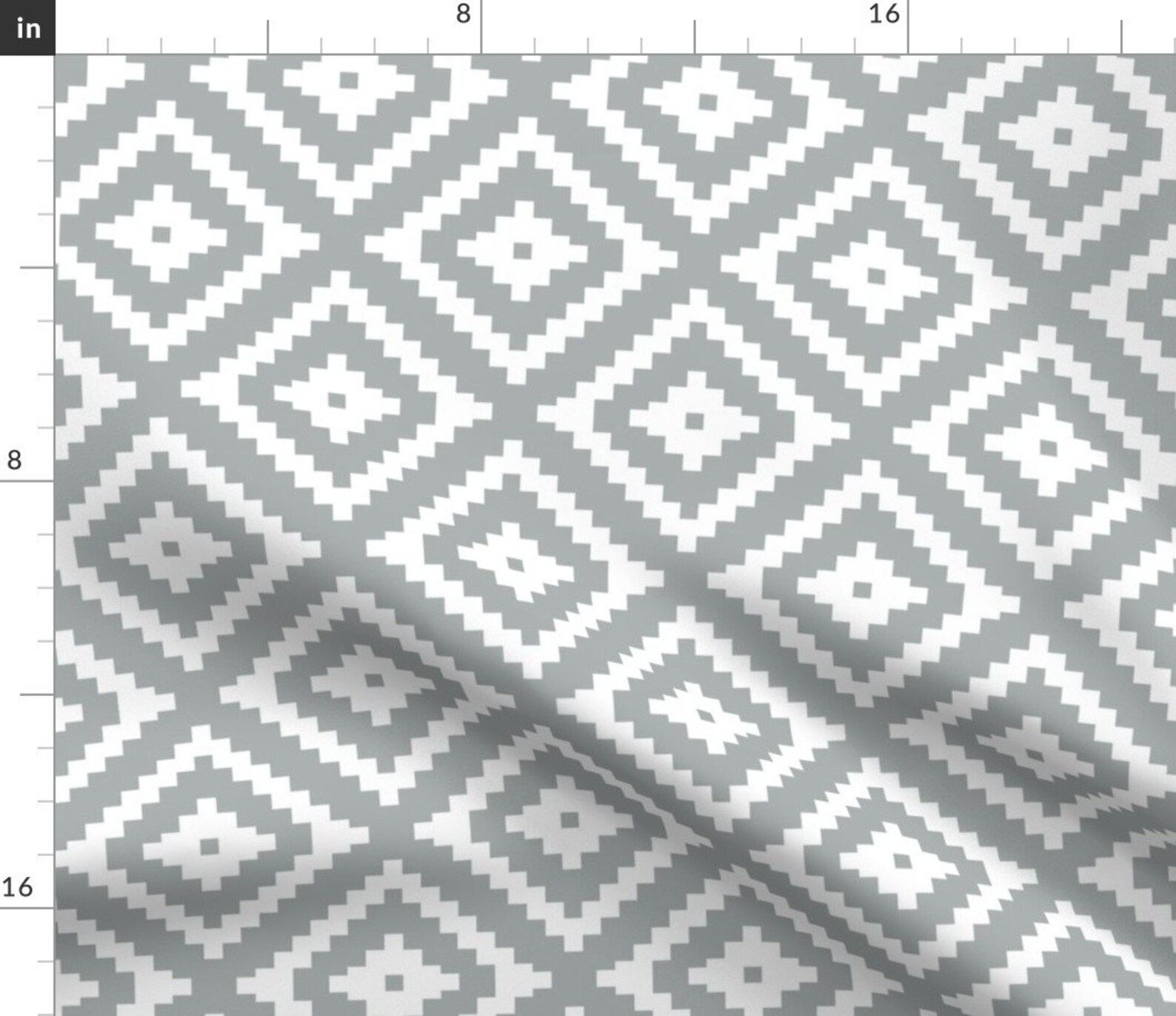 Aztec Fabric Aztec / Grey Custom Fabric by Little Arrow - Etsy