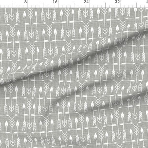 Arrow Fabric Archery Silver by Littlerhodydesign Grey and | Etsy
